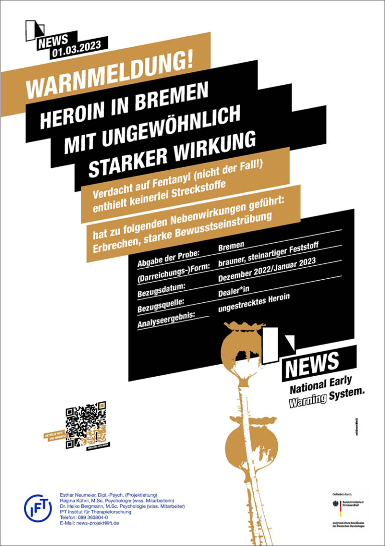 Warnmeldung zu ungestrecktem Heroin – KONTUREN
